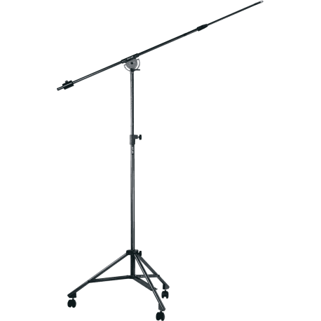 Pied de micro studio lourd grande perche Quiklok A50 à roulettes